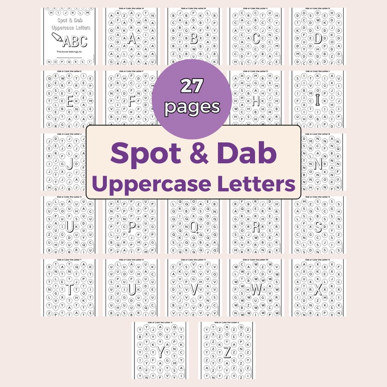 Spot and Dot Uppercase Letters// Letter Recognition// Alphabet ...