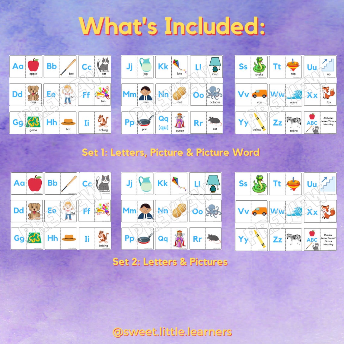 Phonics Matching Cards// Phonics Puzzles// Letter Sound Picture Cards ...