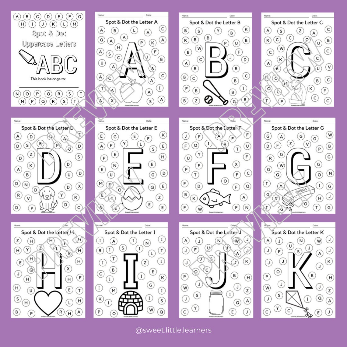 Spot and Dot Uppercase Letters// Letter Recognition// Alphabet ...