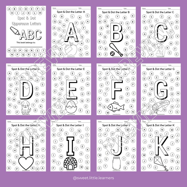 Spot and Dot Uppercase Letters// Letter Recognition// Alphabet ...