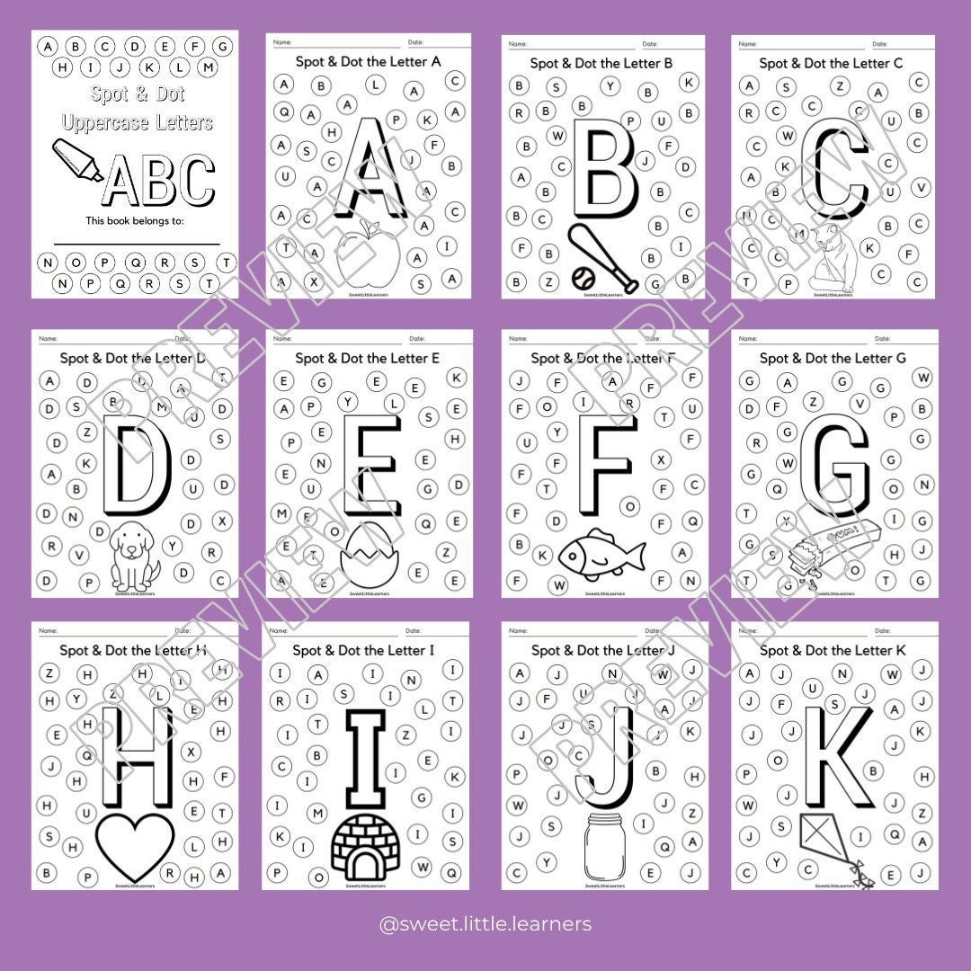 Spot and Dot Uppercase Letters// Letter Recognition// Alphabet ...