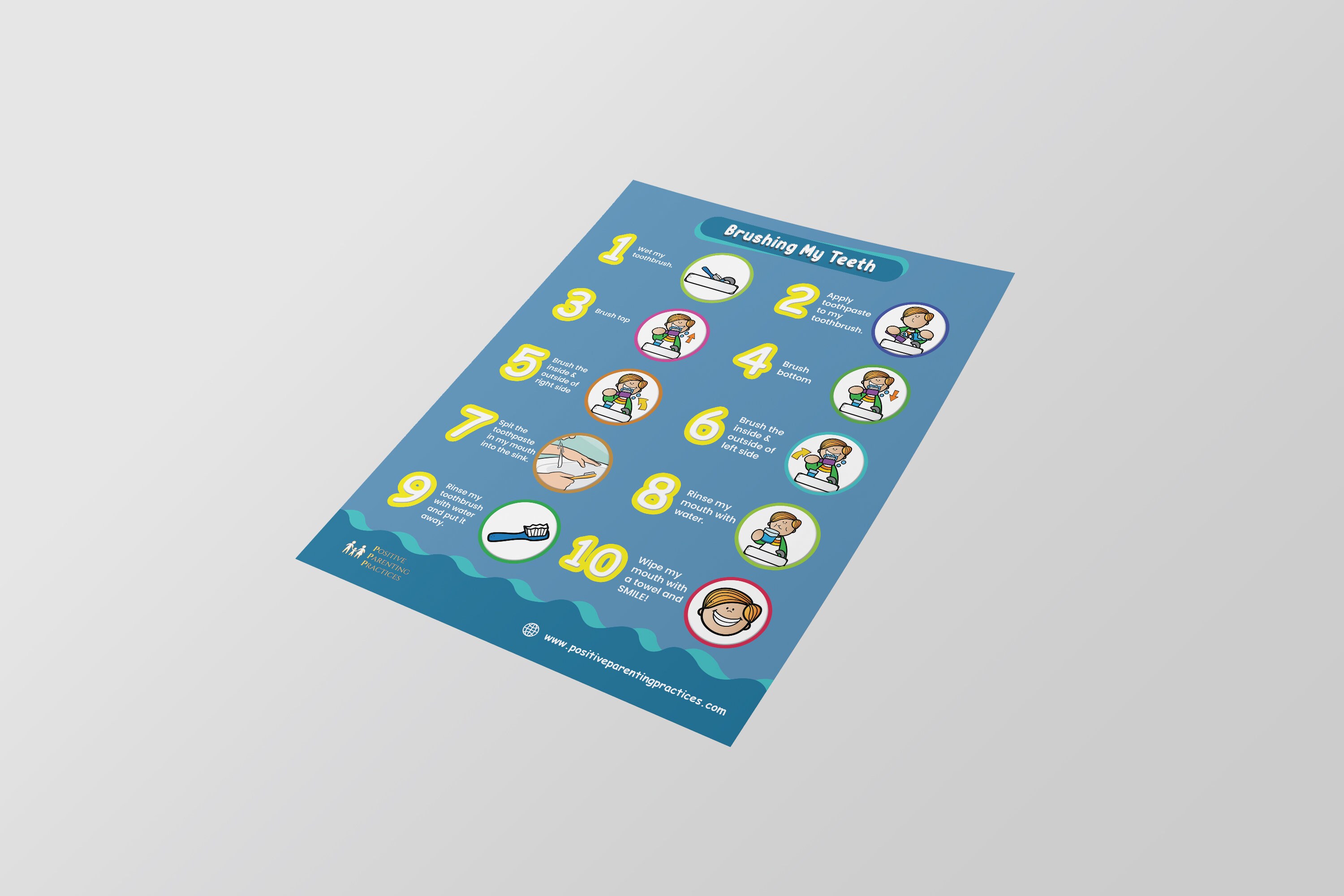 Brushing My Teeth Steps Boy Chart | Learning to Brush Your Teeth - Etsy