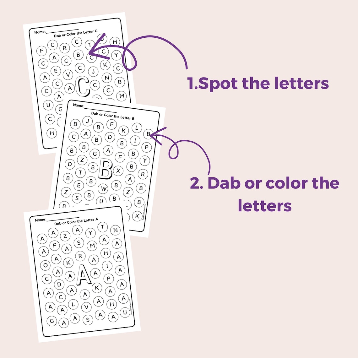 Spot and Dot Uppercase Letters// Letter Recognition// Alphabet ...