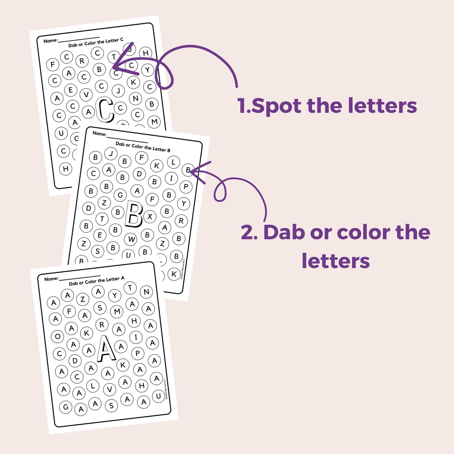 Spot and Dot Uppercase Letters// Letter Recognition// Alphabet ...