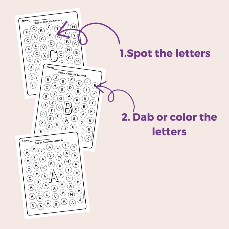 Spot and Dot Uppercase Letters// Letter Recognition// Alphabet ...