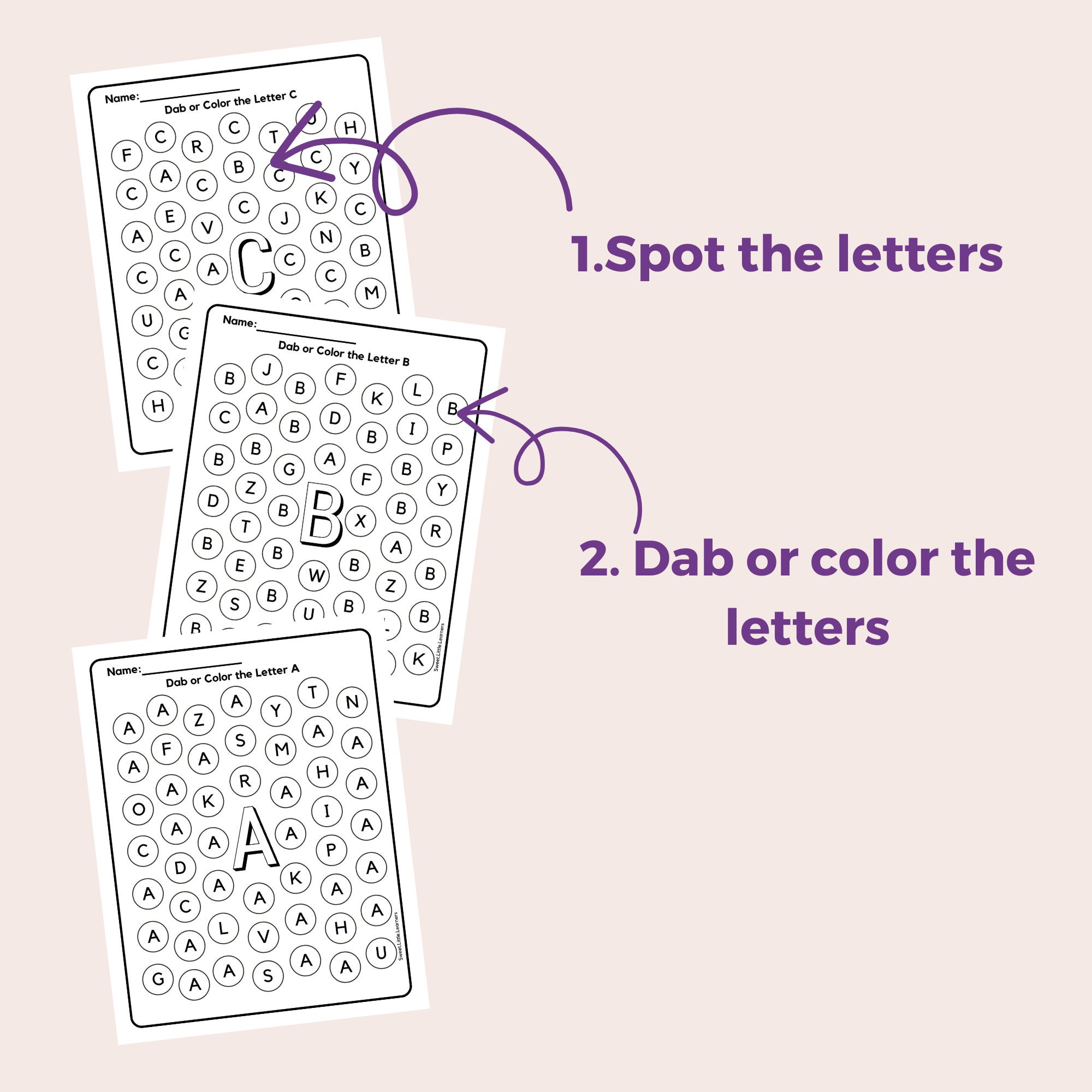 Spot and Dot Uppercase Letters// Letter Recognition// Alphabet ...