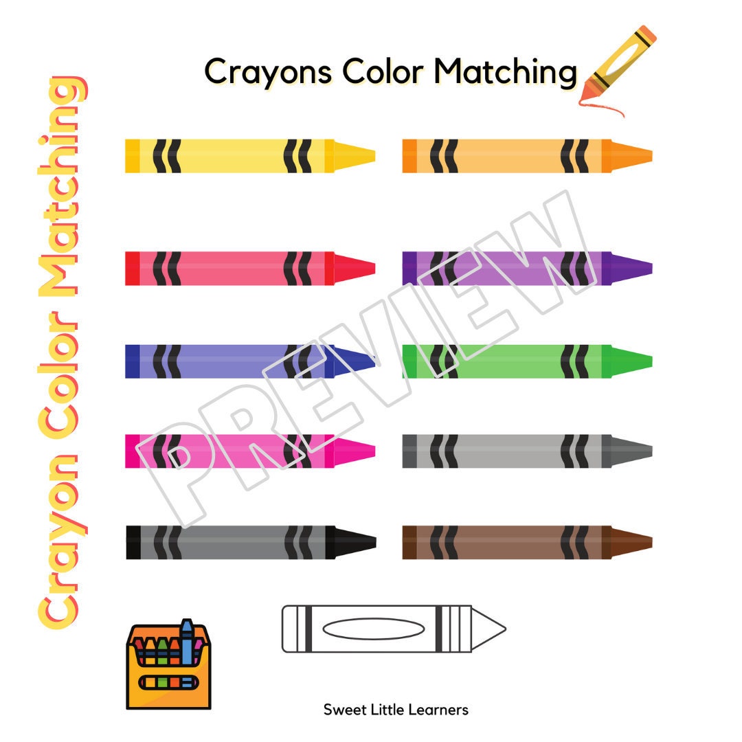 Crayons Color Matching Busy Book Page// Busy Binder// Color Matching ...