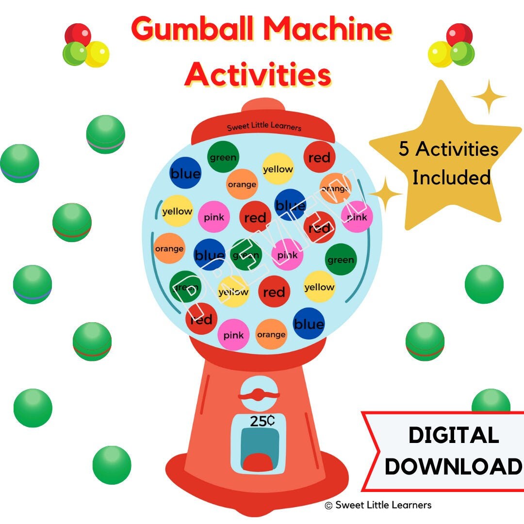 Gumball Machine Color Match Activity// Pompom Color Matching ...