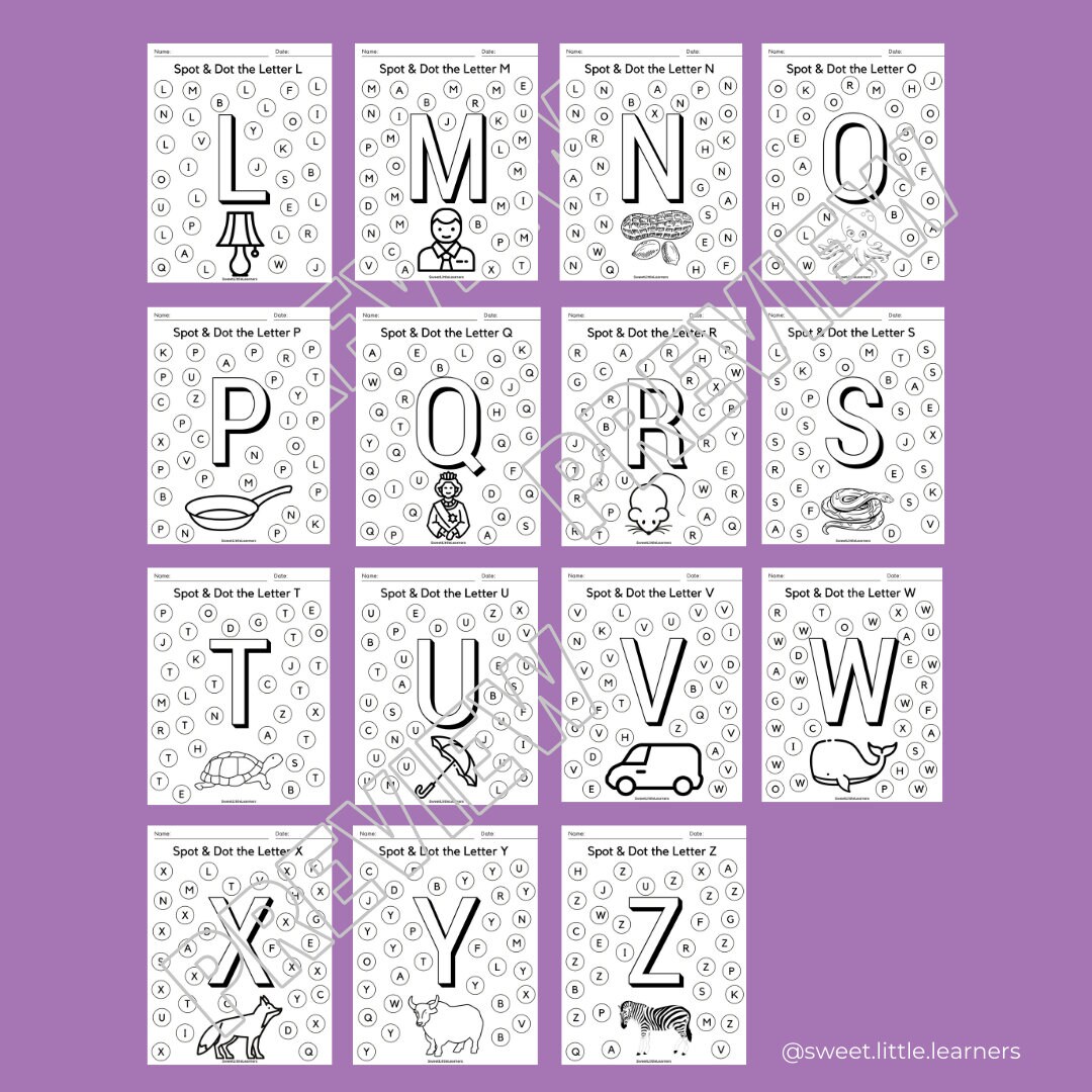 Spot and Dot Uppercase Letters// Letter Recognition// Alphabet ...