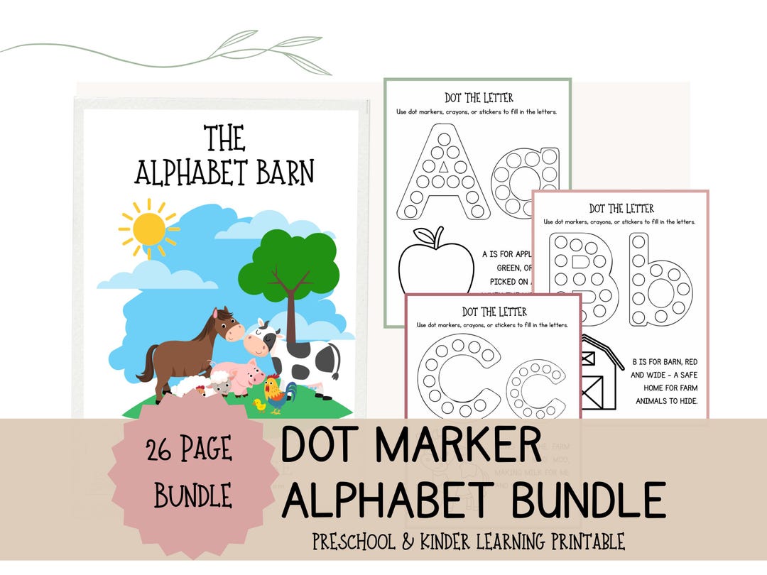 Farm Alphabet Dot Marker Bundle | A-Z Do a Dot Letters With Farm ...