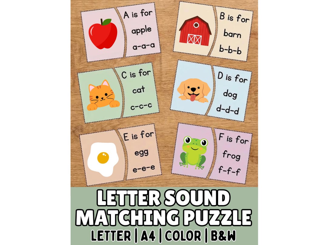 Letter Sound Puzzles for Preschool | Beginning Sounds Activity ...