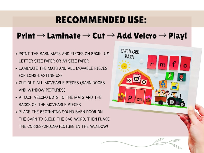 Busy Book CVC Words Printable – Interactive Phonics Word Building ...