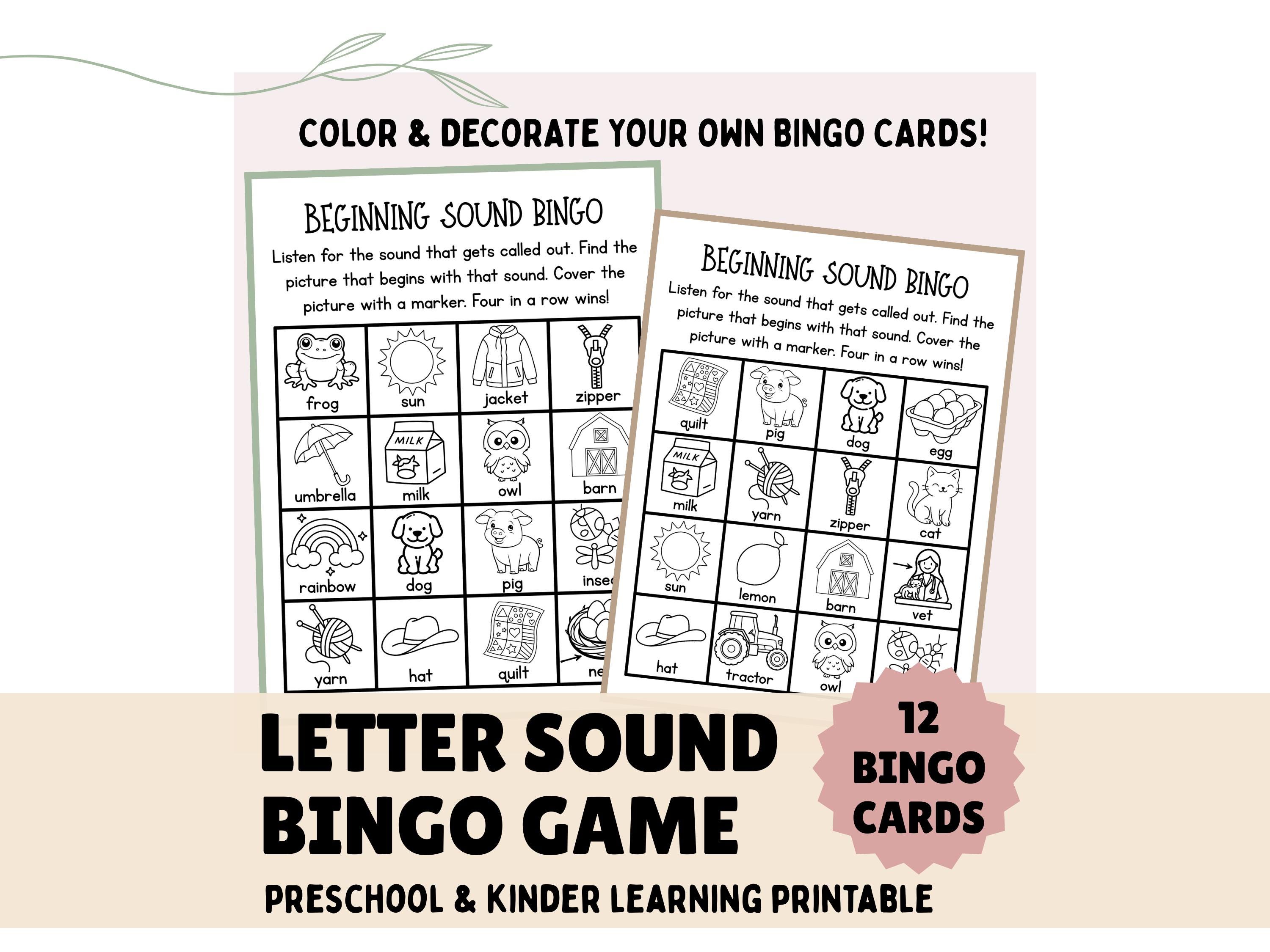Alphabet Letter Sounds Bingo Printable | Farm Theme Phonics Activity ...