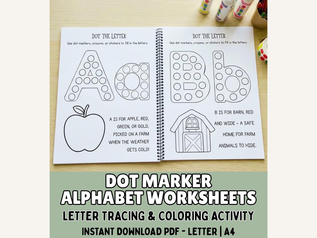 Dot Marker Alphabet Worksheets | Farm Themed ABC Coloring Pages ...