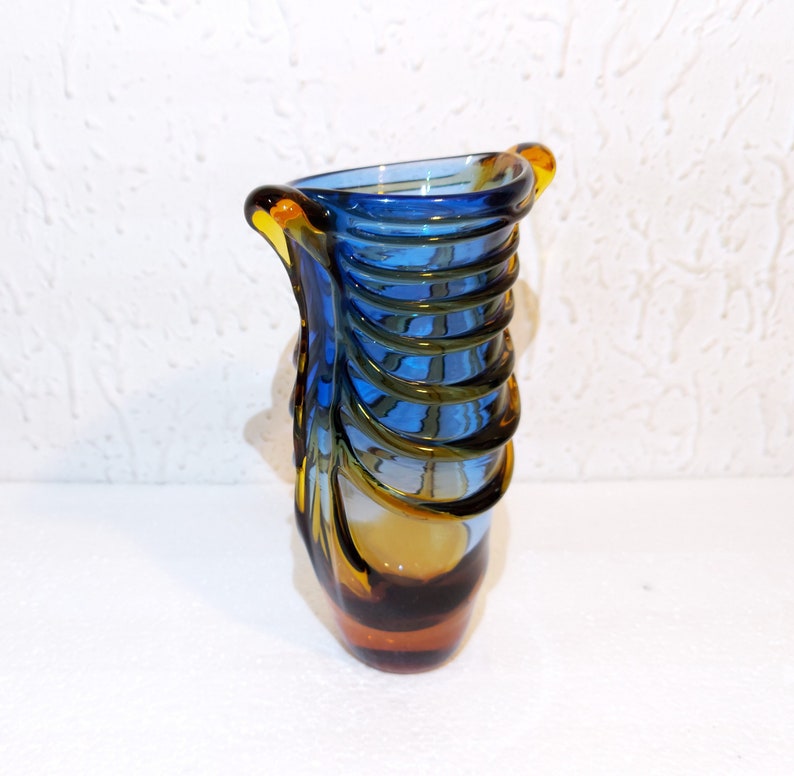 Vintage Rare Art Glass Vase 70s - Etsy