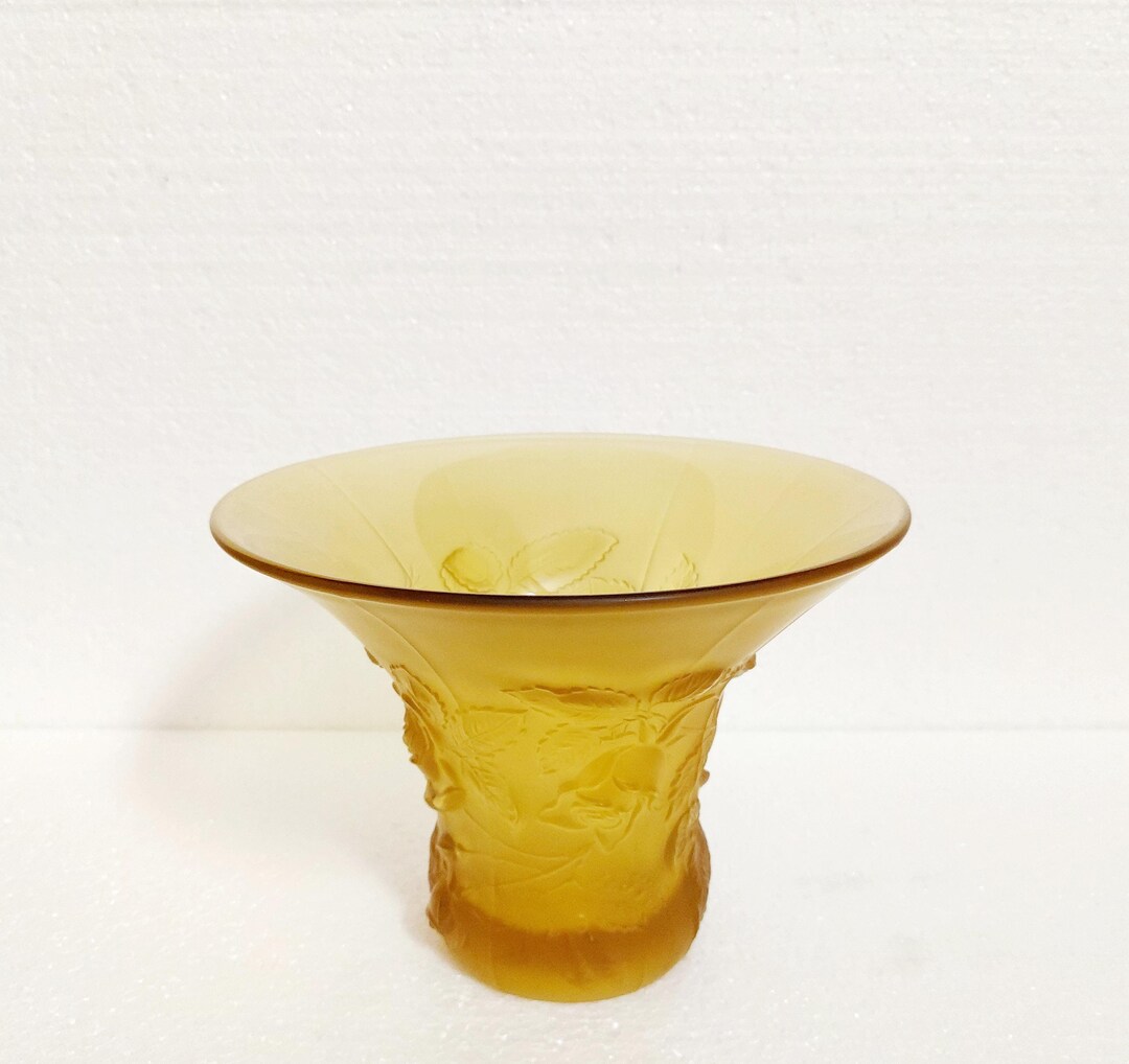 Barolac Glass Vase Pattern of Roses - Josef Inwald Glass ...