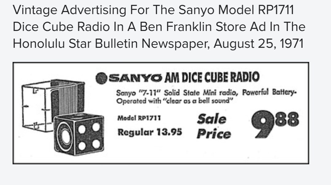 Sanyo Red Dice Cube AM Radio Model RP-1711 Japan 70s - Etsy