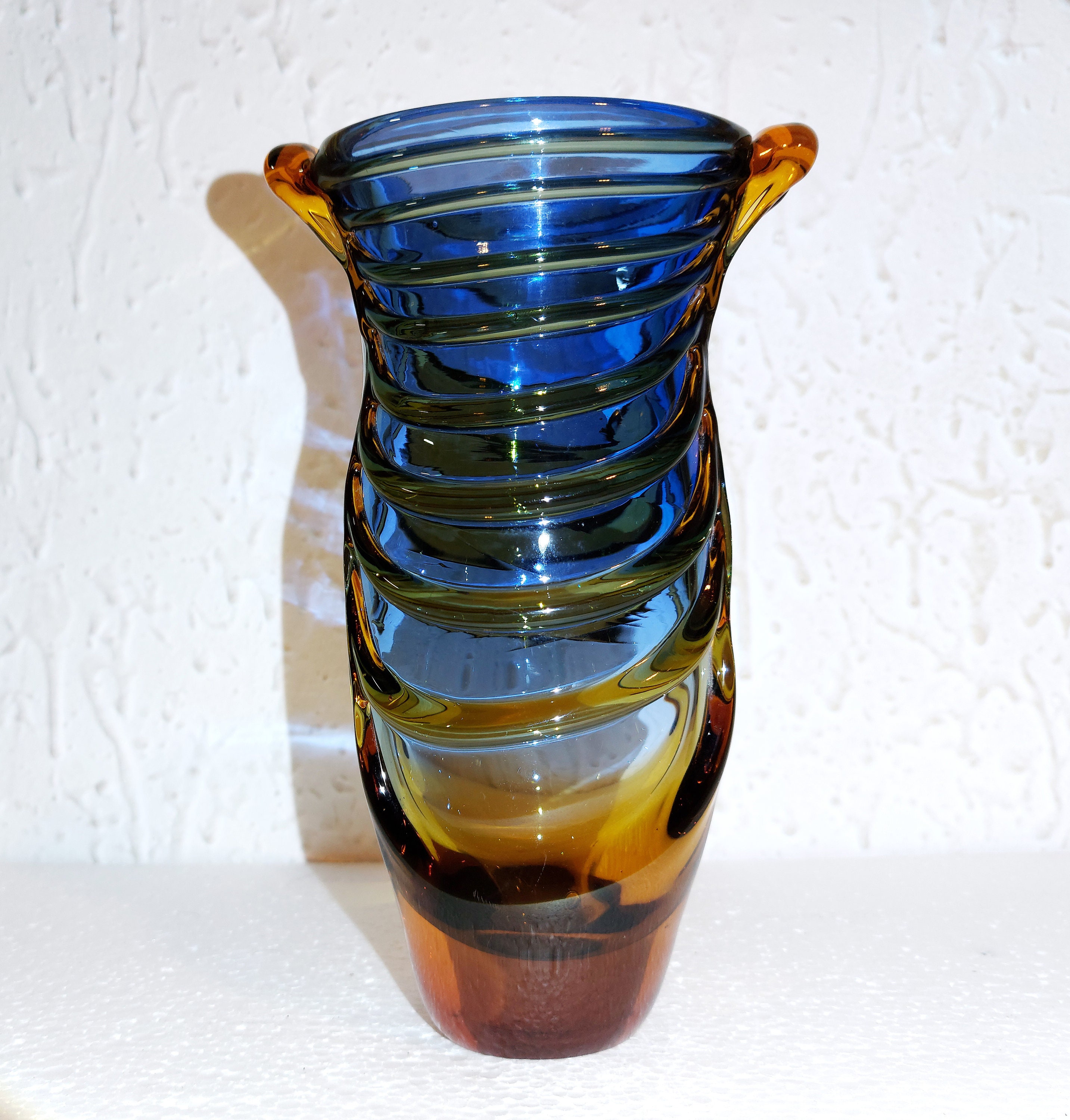Vintage Rare Art Glass Vase 70s - Etsy