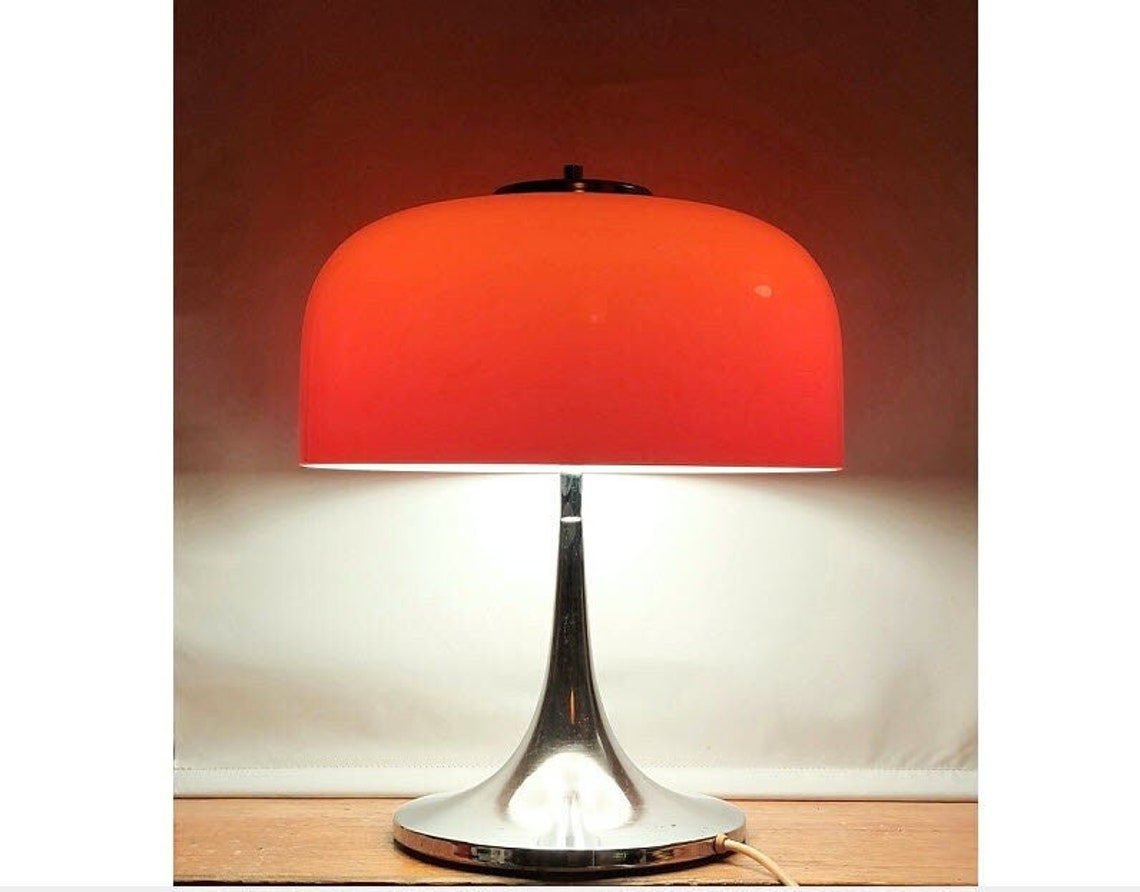 Meblo Guzzini Orange Medusa Table Lamp by Luigi Massoni 70s - Etsy