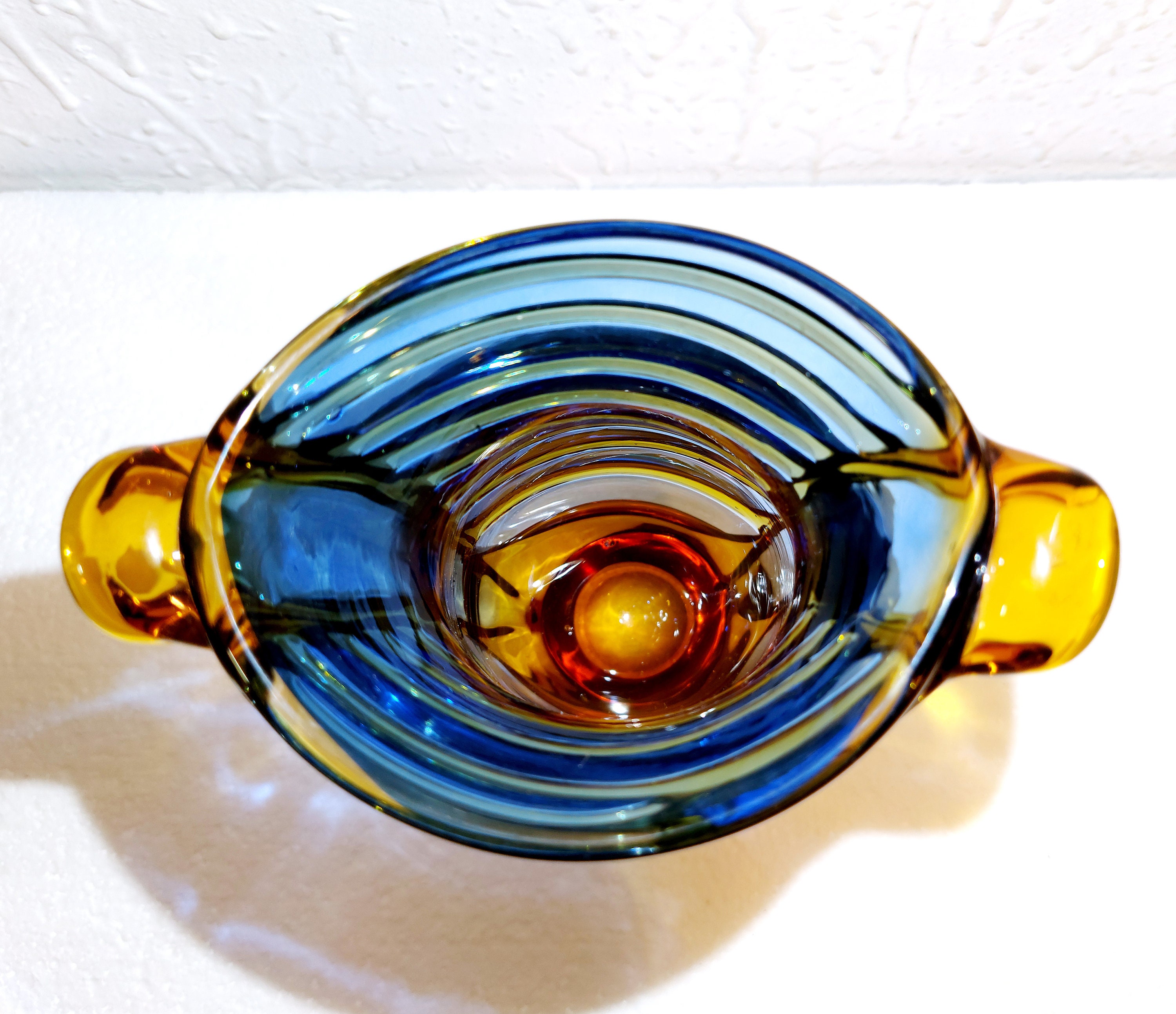 Vintage Rare Art Glass Vase 70s - Etsy