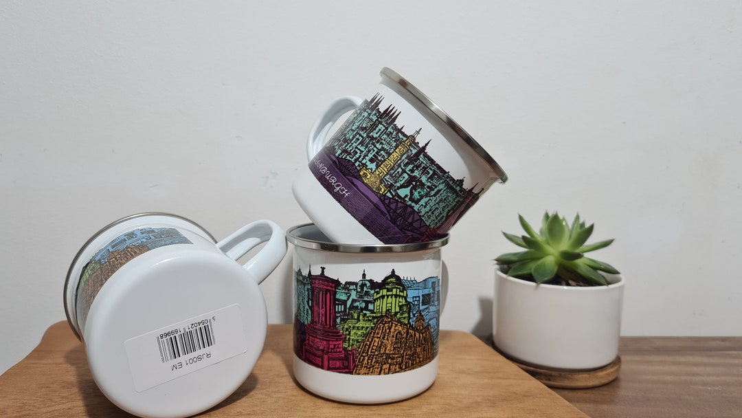 Edinburgh Skyline Enamel Mugs, Edinburgh Gifts - Etsy