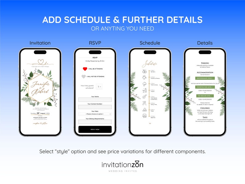 Digital RSVP Wedding Invitation and Online RSVP Invite Mini Wedding ...