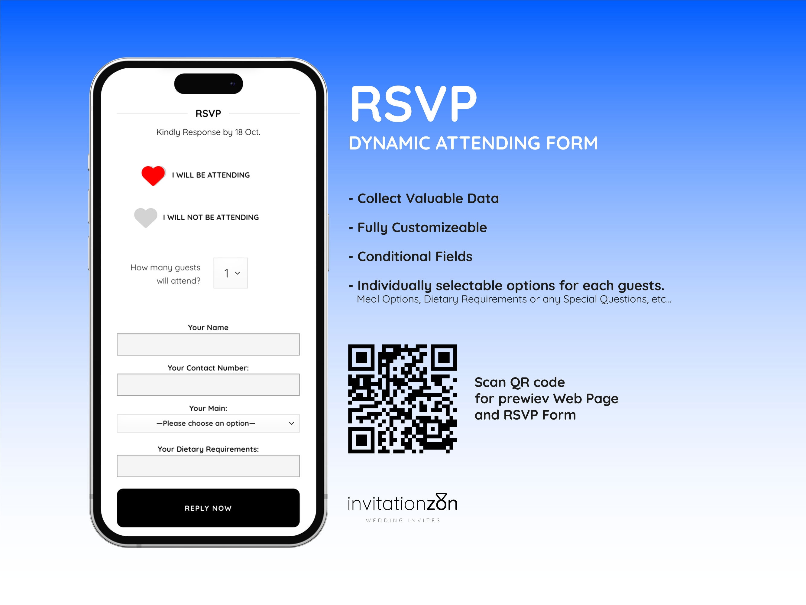 Digital RSVP Wedding Invitation and Online RSVP Invite Mini Wedding ...