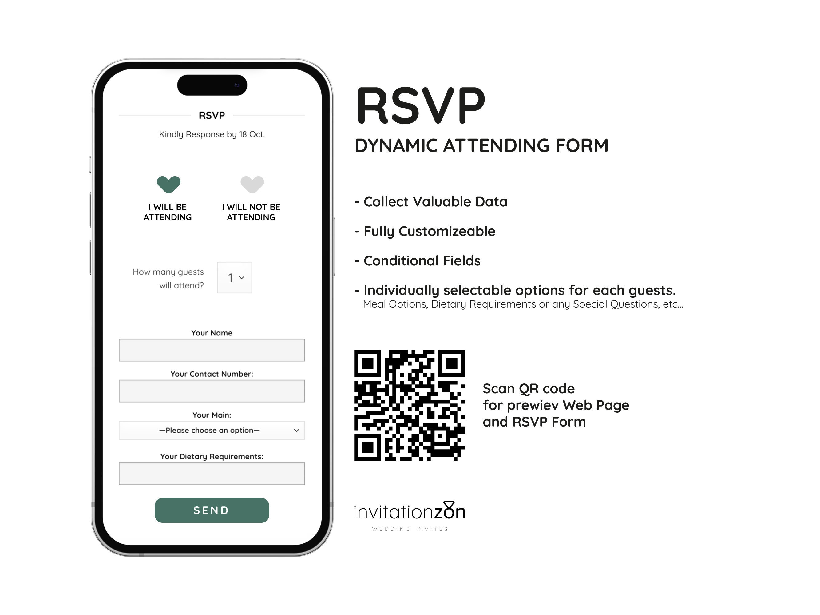 Digital Wedding Invitation RSVP Electronic Wedding Website E Invite ...