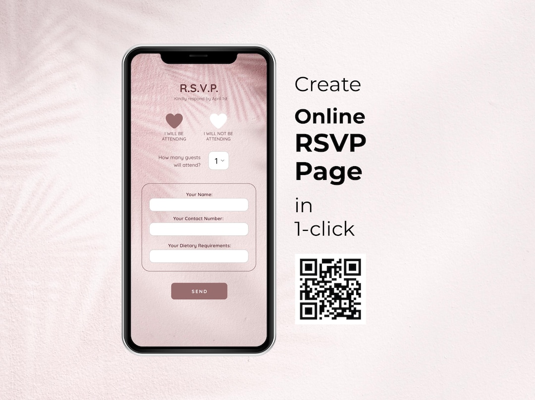 Customizable Digital RSVP Page With QR Code: Weddings, Birthdays - Etsy