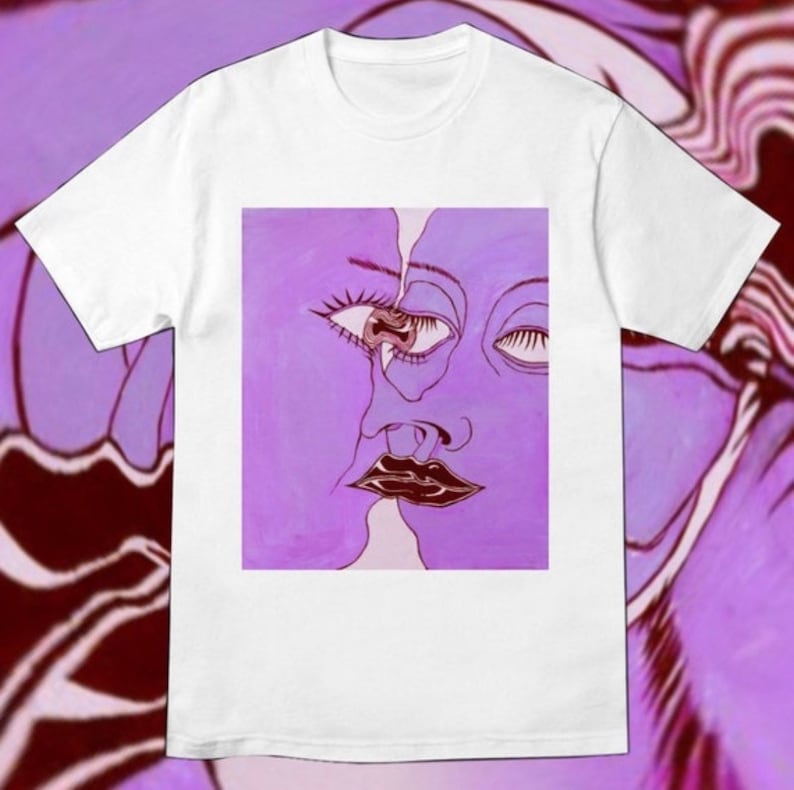 Abstract Faces Graphic Tee Festival Outfit Green Oversized - Etsy UK