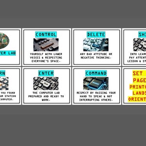 Computer Lab Rules Poster Set: Classroom Decor (digital Download) - Etsy