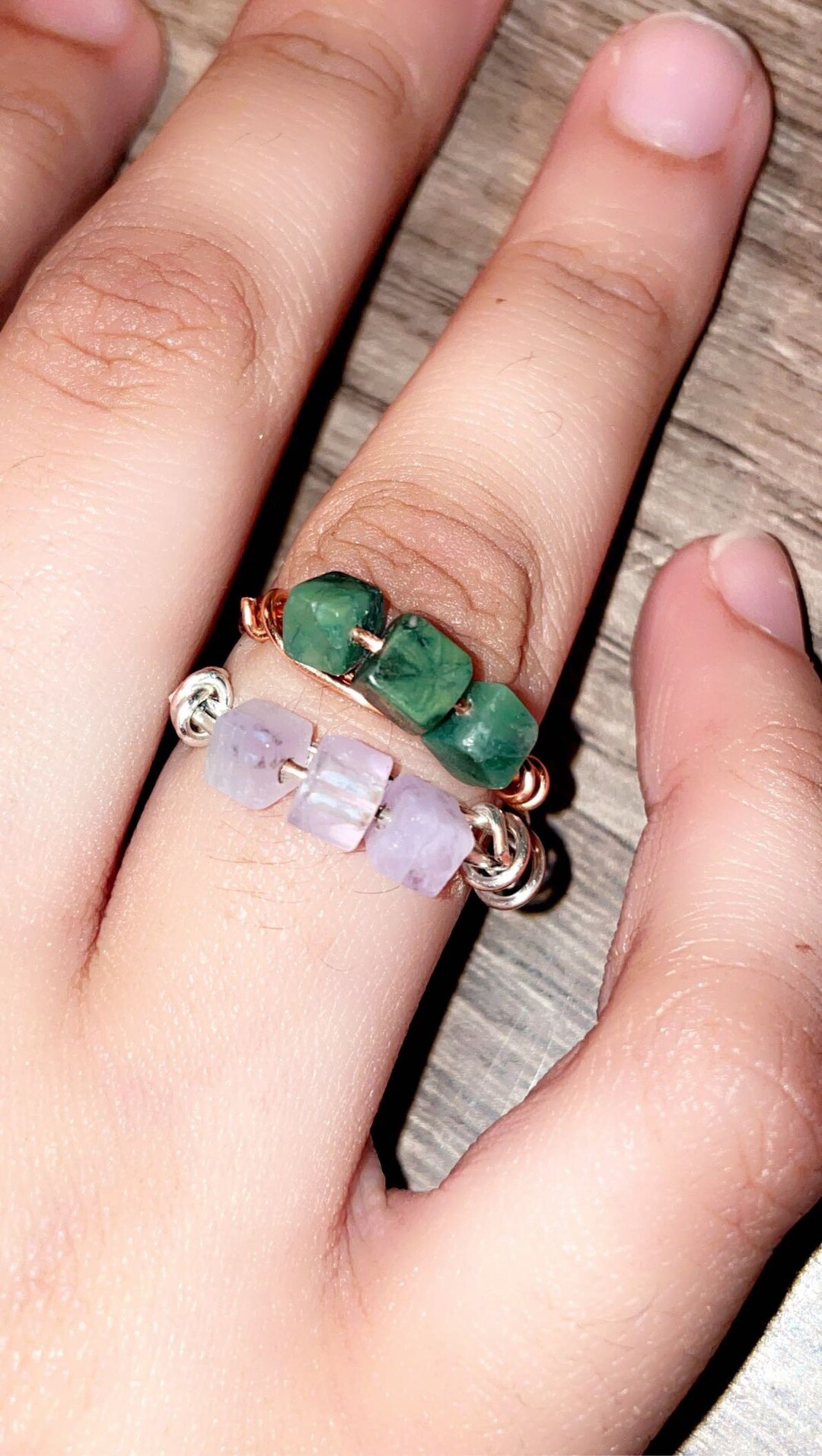 Square Gem Wire Rings - Etsy