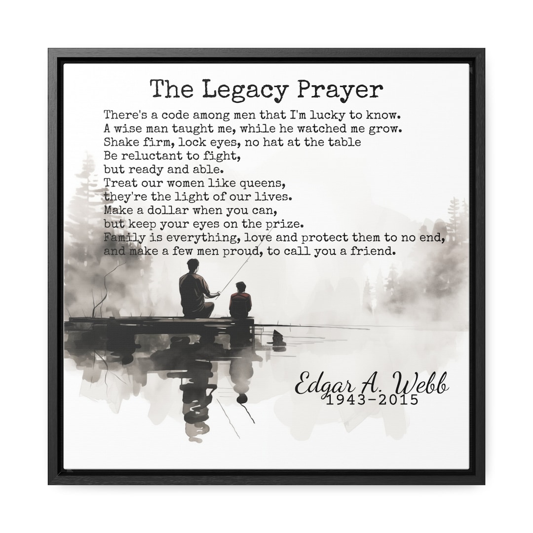 Gift for Loss of Father, the Legacy Prayer, Loss of Husband Gift ...