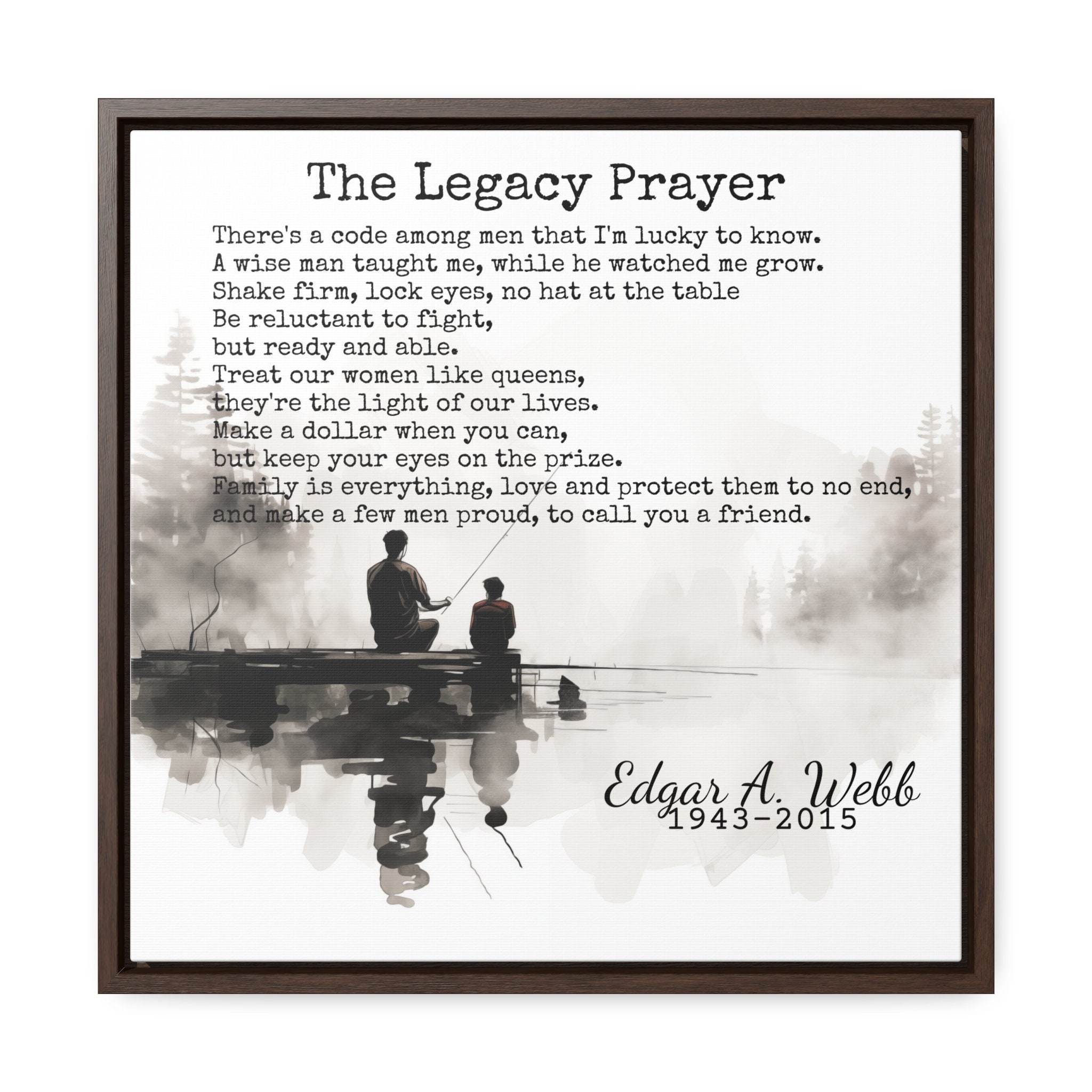 Gift for Loss of Father, the Legacy Prayer, Loss of Husband Gift ...