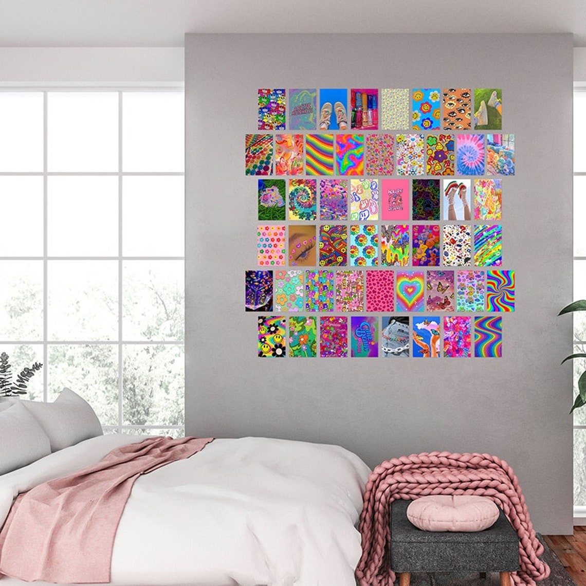 Kidcore Aesthetic Wall Collage Kit, Indie Room Decor, Retro Photo Wall ...