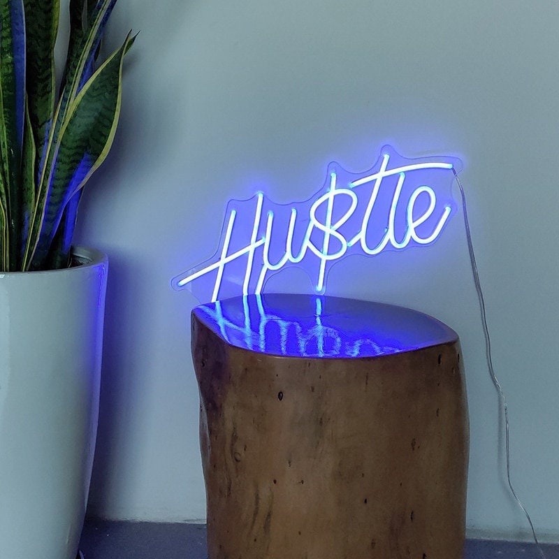 Hustle Neon Sign, Hustle LED Neon Sign, Custom Neon Signs, Led Neon ...