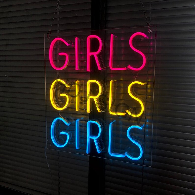Neon Signs Girls Girls Girls, Neon Lights Sign for Bedroom, Wall Decor ...