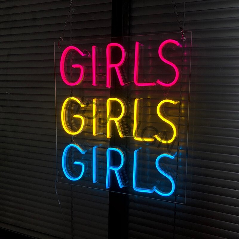 Neon Signs Girls Girls Girls Neon Lights Sign for Bedroom - Etsy