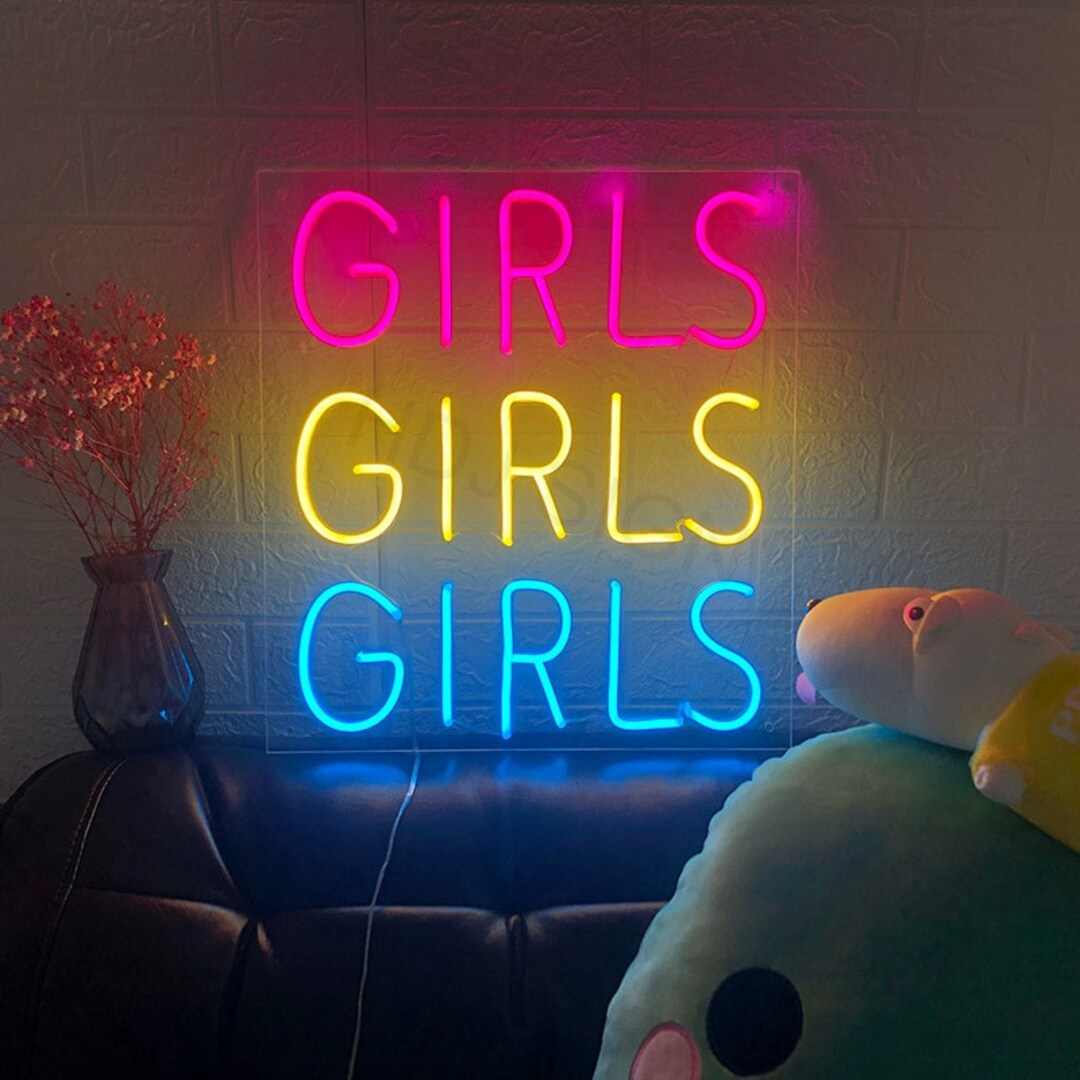 Neon Signs Girls Girls Girls, Neon Lights Sign for Bedroom, Wall Decor ...