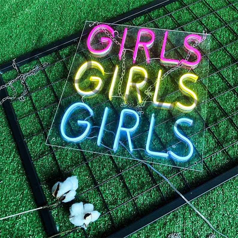 Neon Signs Girls Girls Girls Neon Lights Sign for Bedroom - Etsy