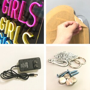 Neon Signs Girls Girls Girls, Neon Lights Sign for Bedroom, Wall Decor ...