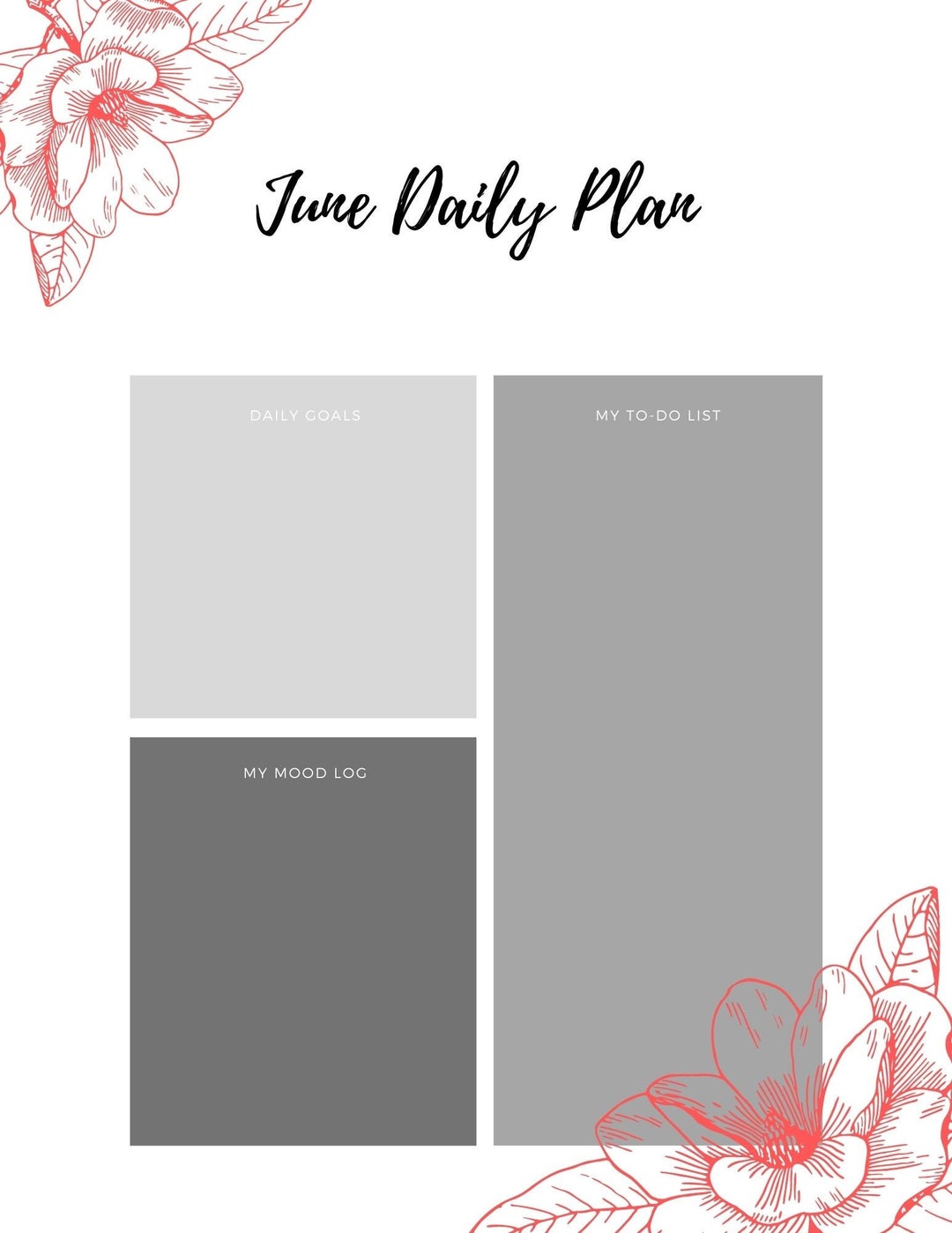 June Daily Planner Printable - Etsy