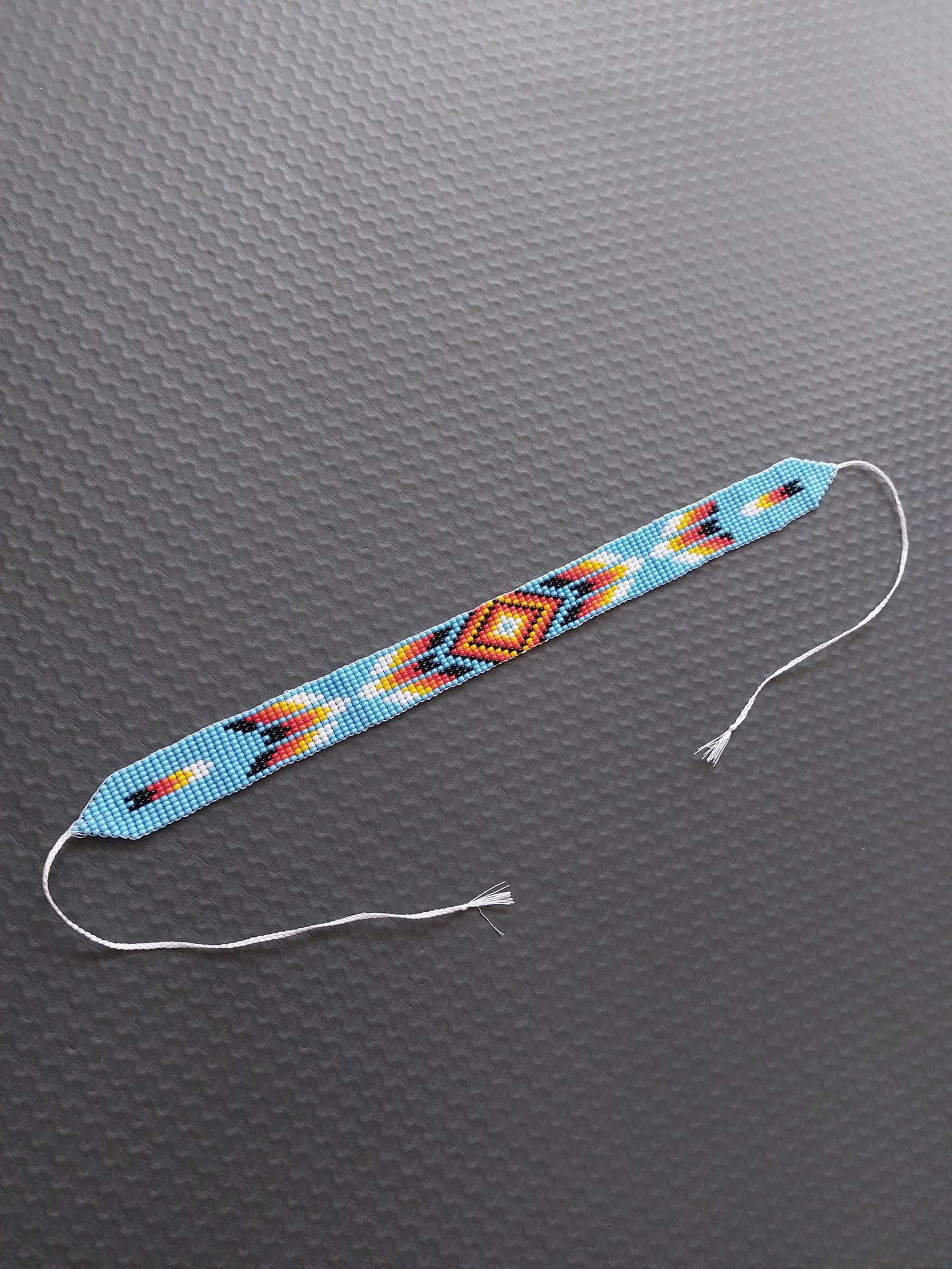 Marine Turquoise Indigenous Bead Choker Native American Beadwork Loom ...