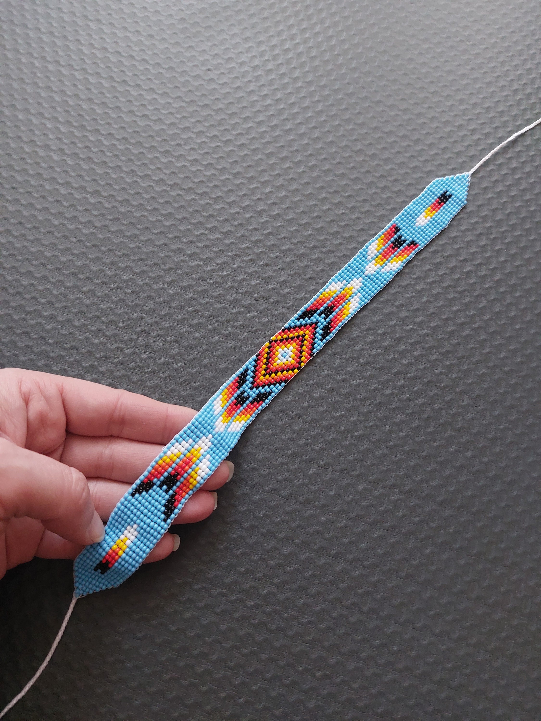 Marine Turquoise Indigenous Bead Choker Native American Beadwork Loom ...