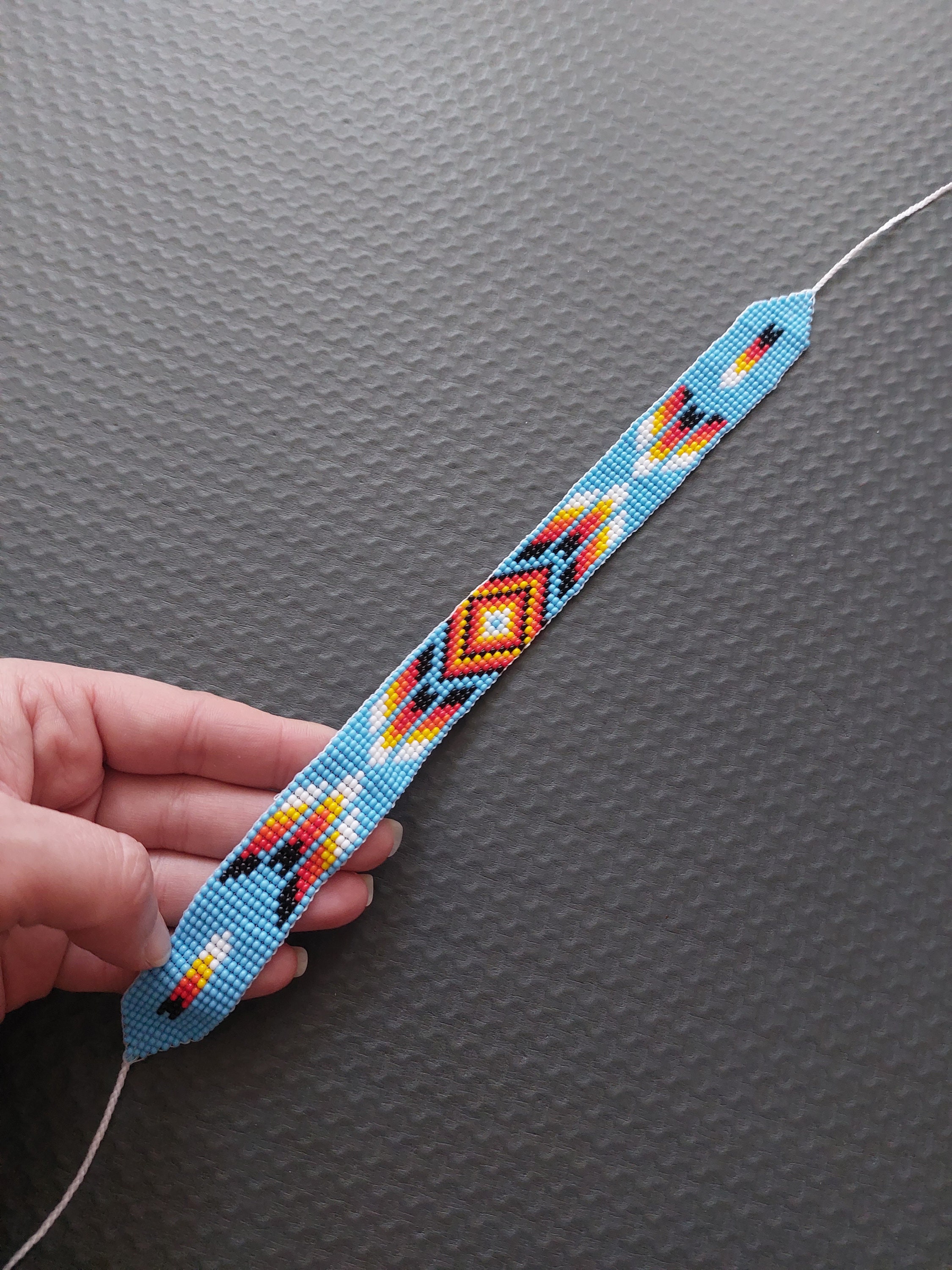 Marine Turquoise Indigenous Bead Choker Native American Beadwork Loom ...