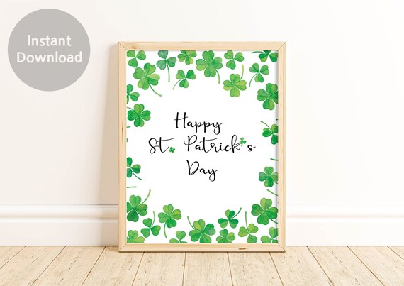 St Patricks Day Wall Art Printable St Patricks Day Sign - Etsy
