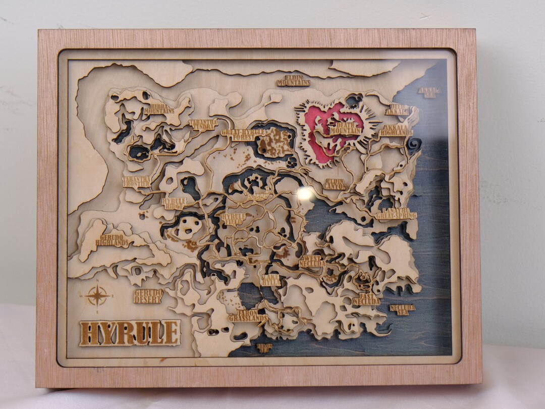 The Hyrule 3D Wooden Map. Legend of Zelda Wall Art. Explore - Etsy