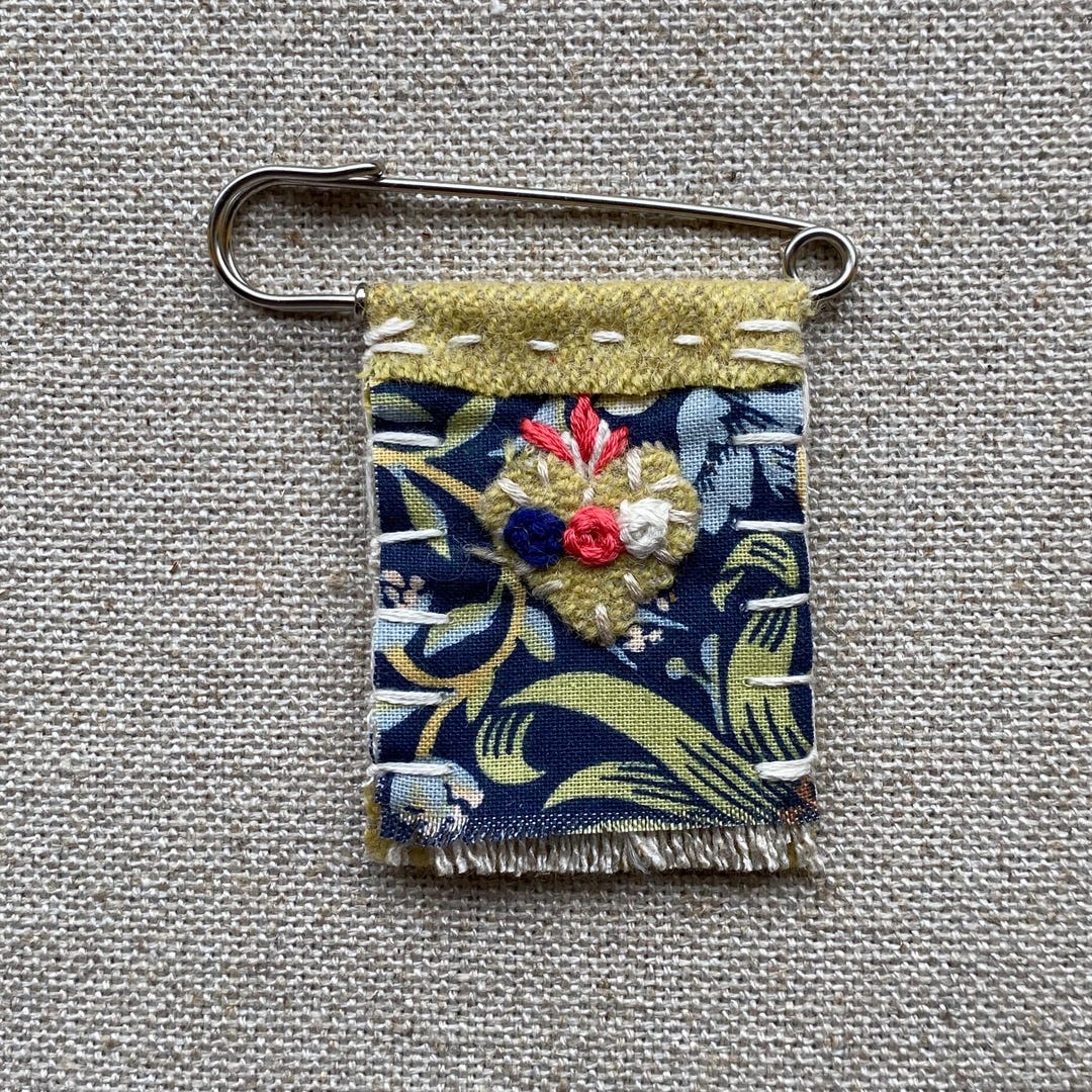 Immaculate Heart of Mary Brooch | Hand Embroidered Kilt Pin Brooch ...