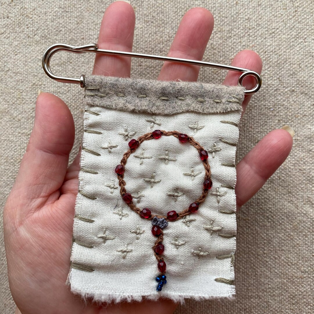 Handmade Rosary Brooch Pin: Catholic Prayer Shawl Accessory - Etsy