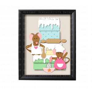 Chef Mouse and Cake,3d Layered Svg,3d Paper Projects,paper Art,cut File ...